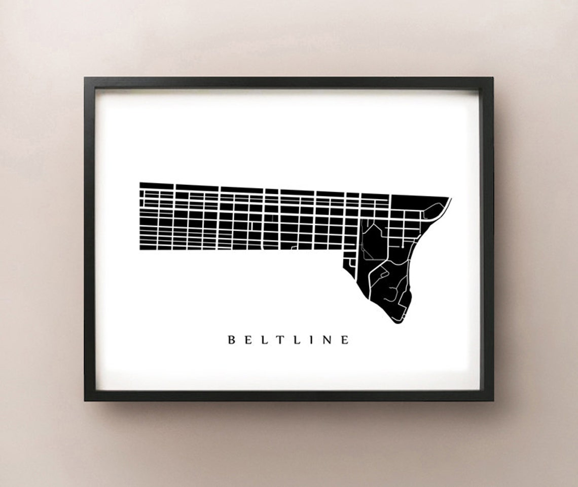 Beltline Map Calgary Neighbourhood Art Print - Etsy