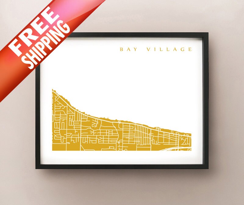 Bay Village Map - Ohio Poster Print - Etsy