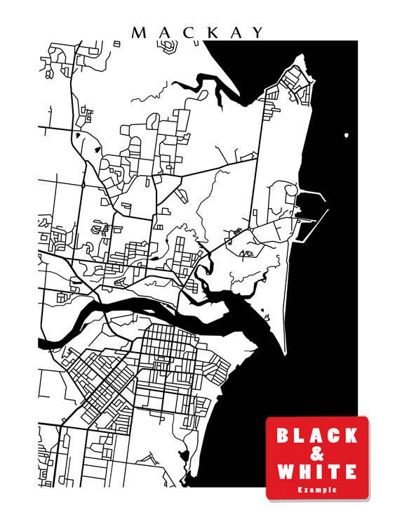 Mackay Map Print - Australia Poster Art - Etsy Canada