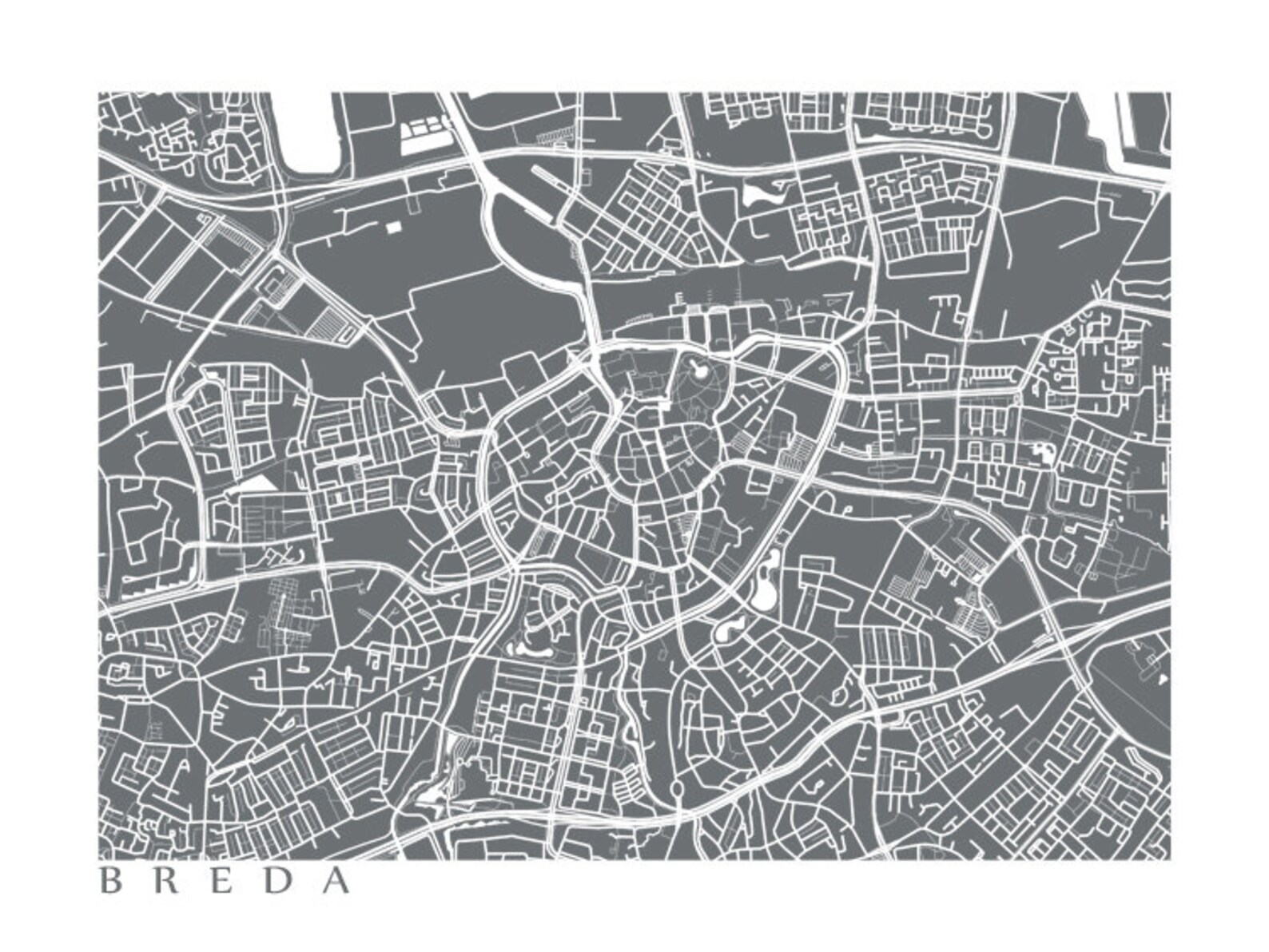 Breda Map Print Netherlands Poster - Etsy