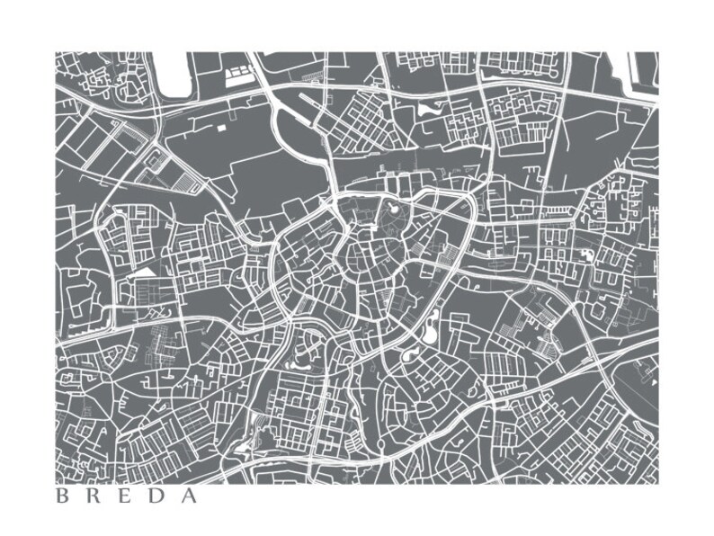Breda Map Print - Netherlands Poster - Etsy
