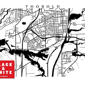 Thorold, ON Map - Canada Wall Art - Ontario - Niagara Region - Etsy