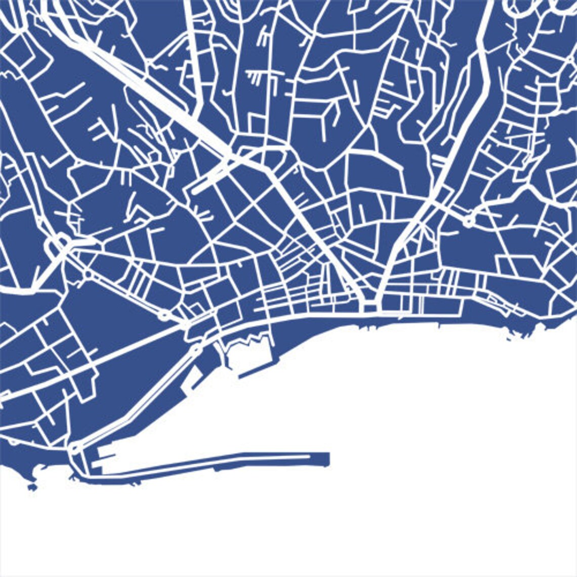 Funchal Map Print Madeira Art Poster - Etsy