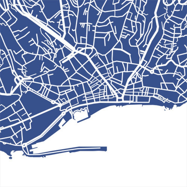 Funchal Map Print Madeira Art Poster - Etsy