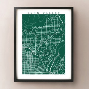 Lynn Valley, North Vancouver Map Poster Print - BC, Canada - Etsy