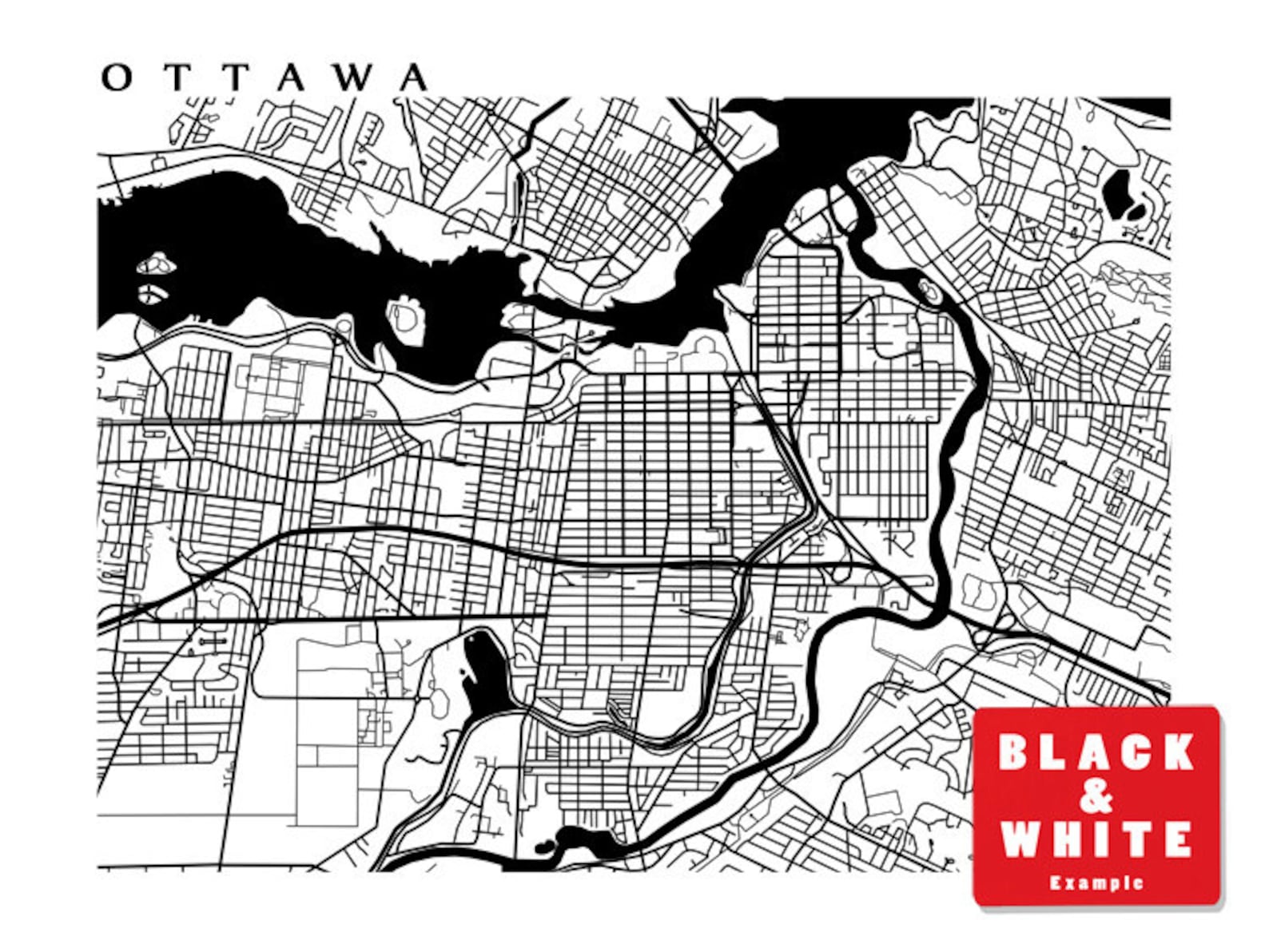 Ottawa Map Art - Canada Wall Art - Ontario - Etsy