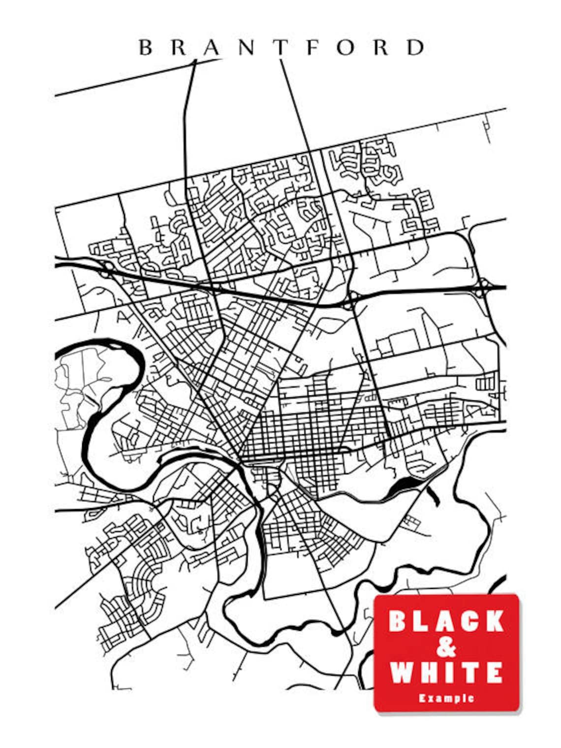 Brantford Ontario Map Print | Etsy