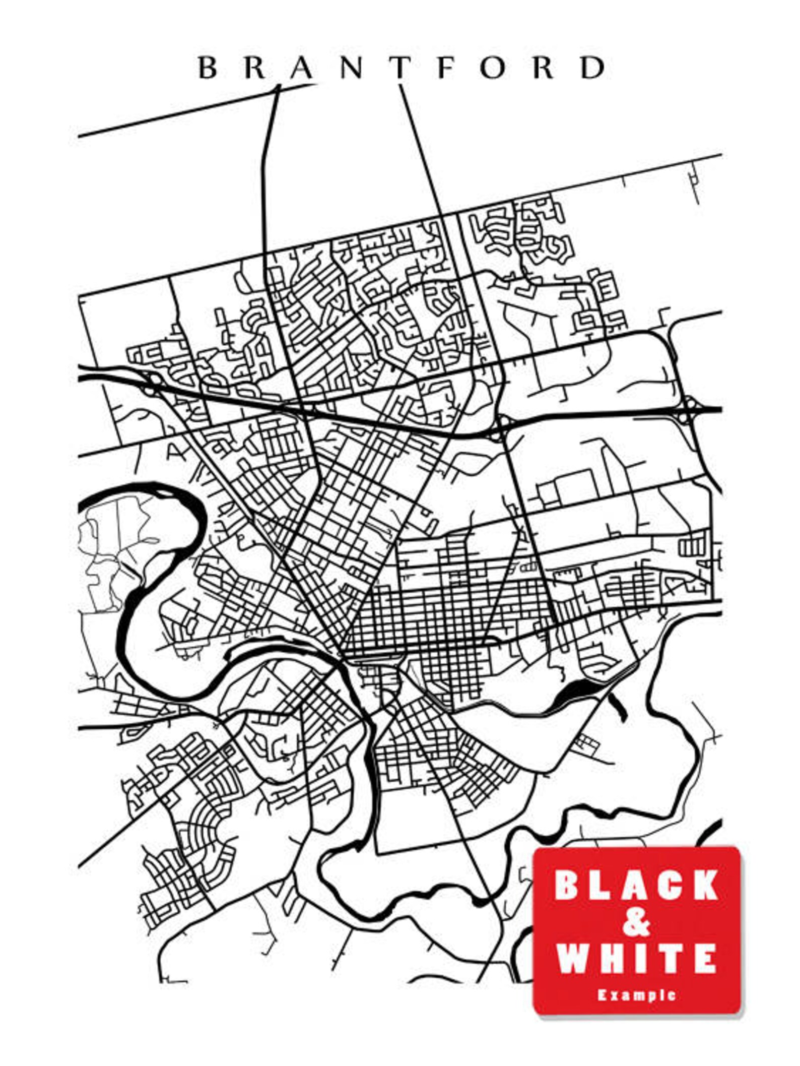 Brantford Ontario Map Print - Etsy