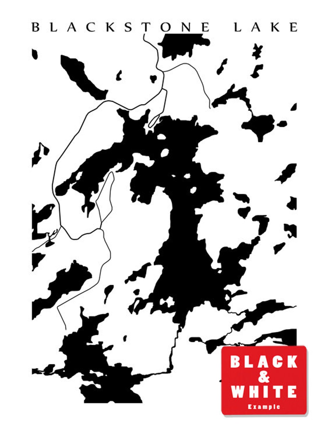 Blackstone Lake Map Print - Archipelago, Parry Sound, Ontario Art ...