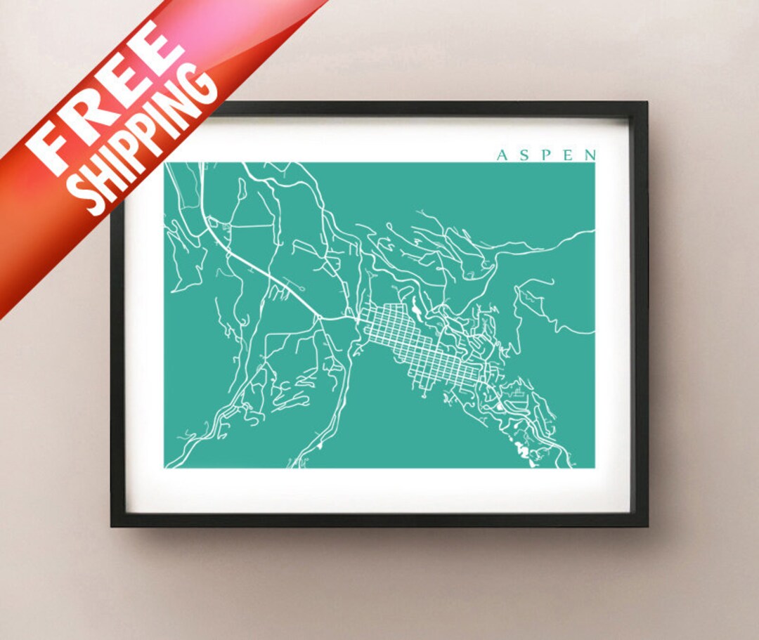 Aspen Map Print - Colorado Poster - Etsy