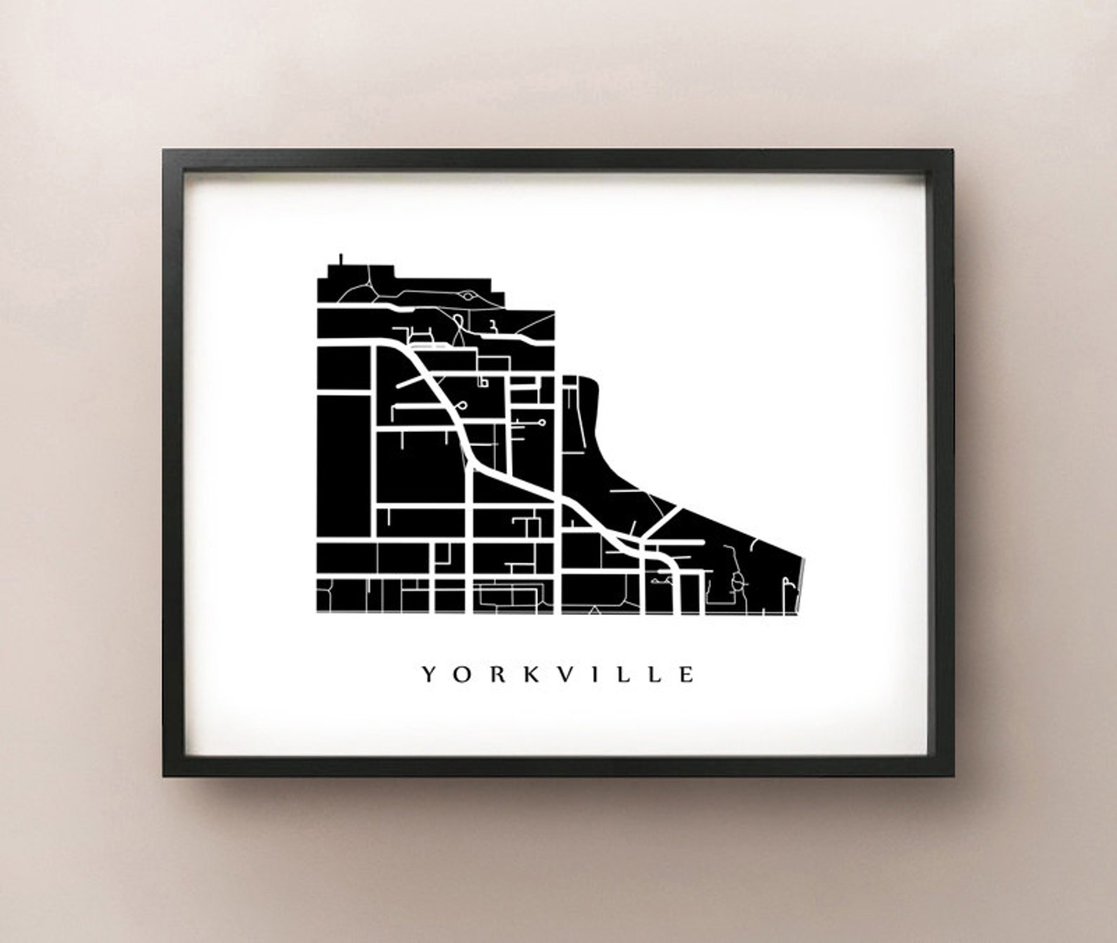 Yorkville Map Toronto Neighbourhood Art Print | Etsy