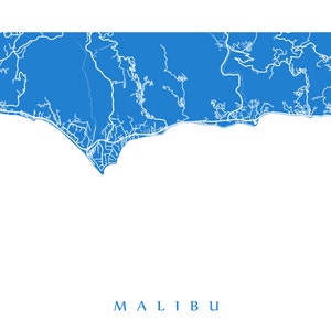 Malibu Map Print - California Art Poster - Etsy