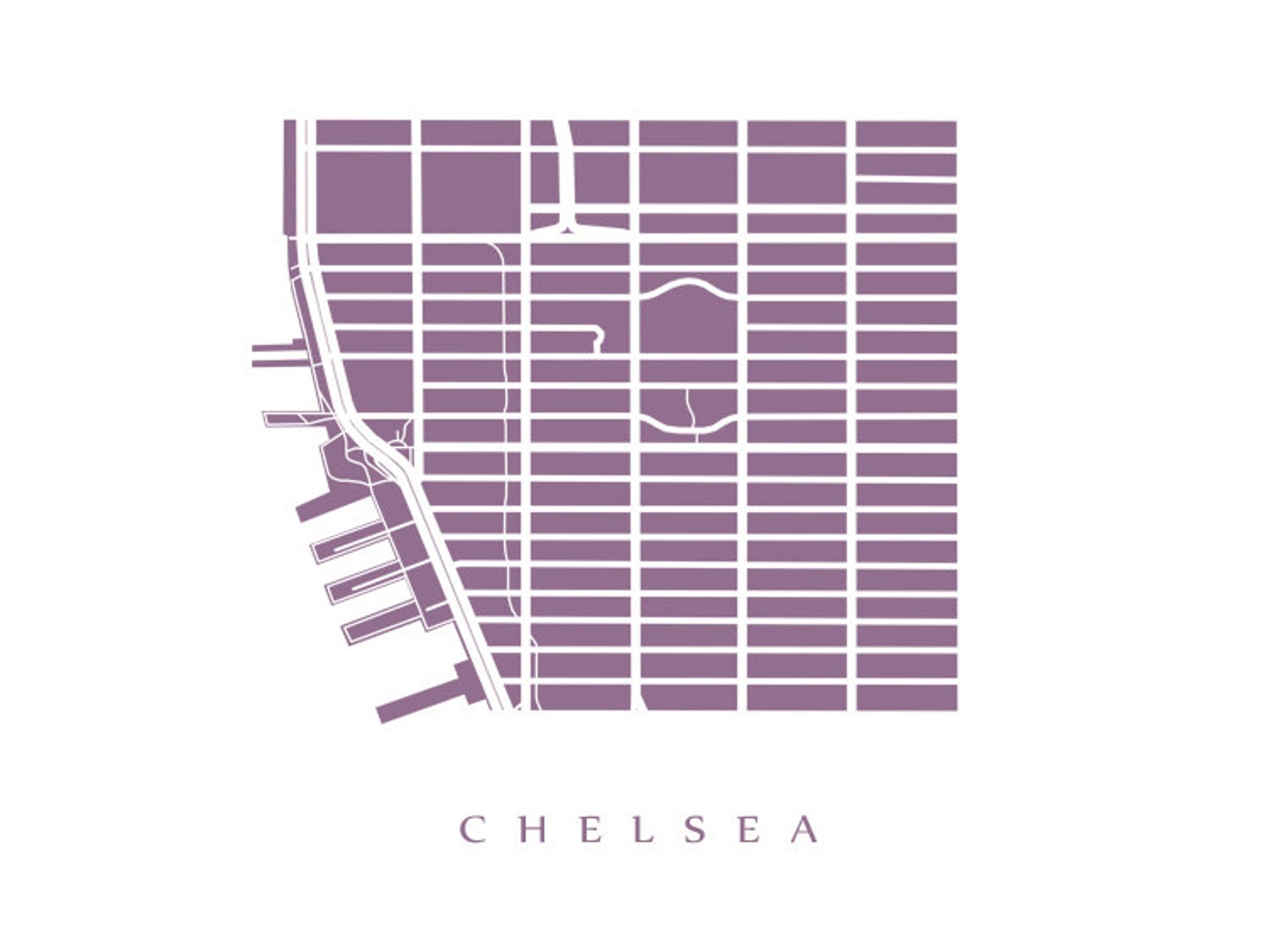 Chelsea Map Manhattan NYC Neighborhood Art Print | Etsy