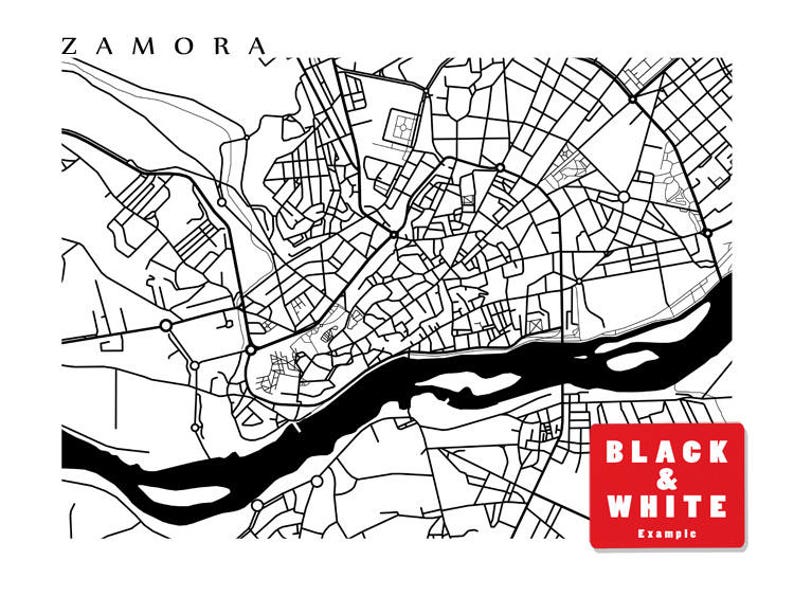 Zamora, Spain Map - Art Print - Etsy