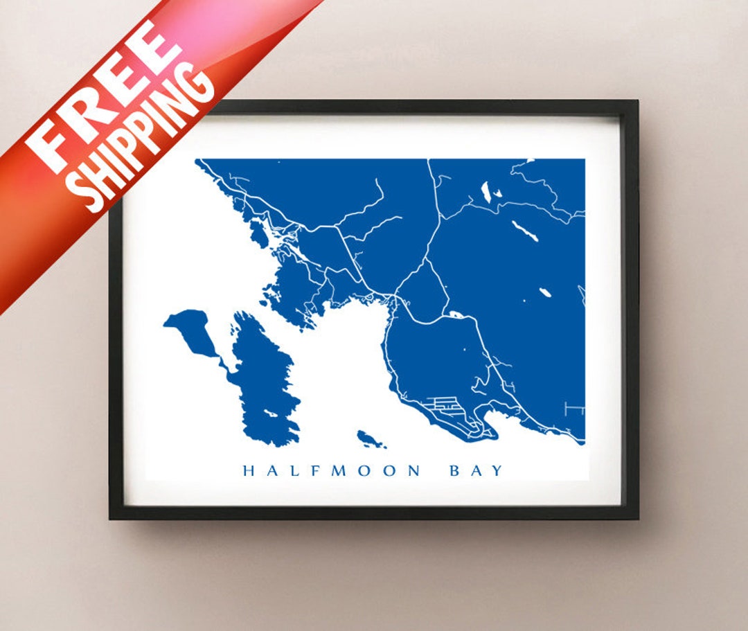 Halfmoon Bay, Sunshine Coast, BC Map Poster Print - British Columbia ...
