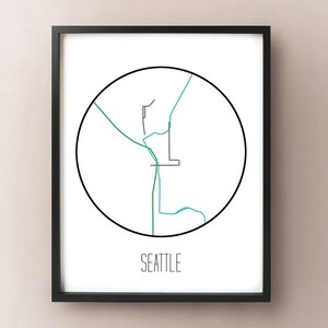 Seattle, Washington - Minimalist Metro Subway Art Print - Sounder - Etsy