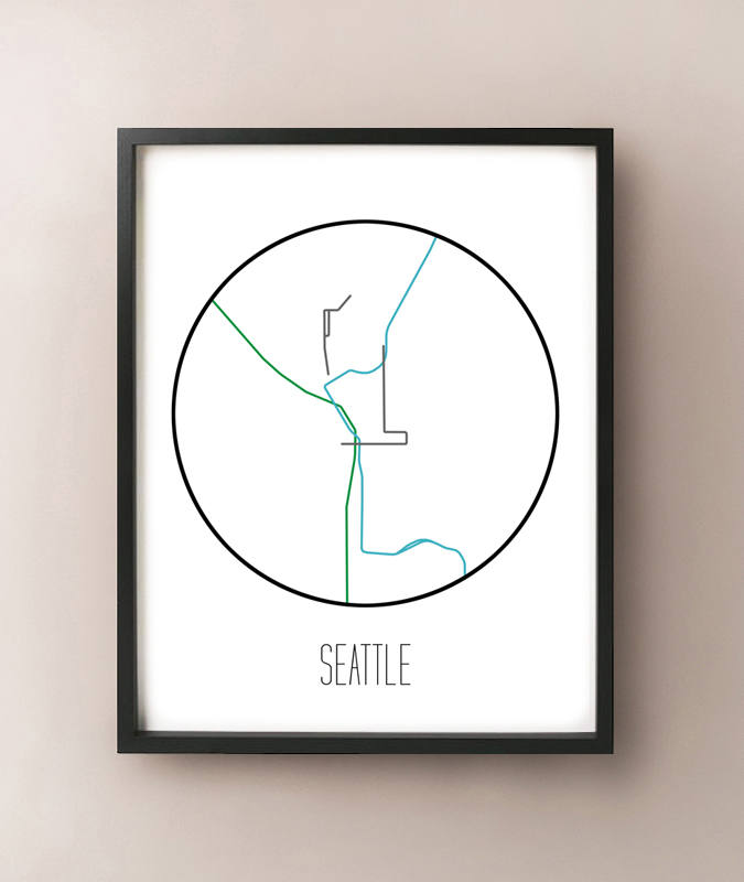 Seattle, Washington - Minimalist Metro Subway Art Print - Sounder - Etsy