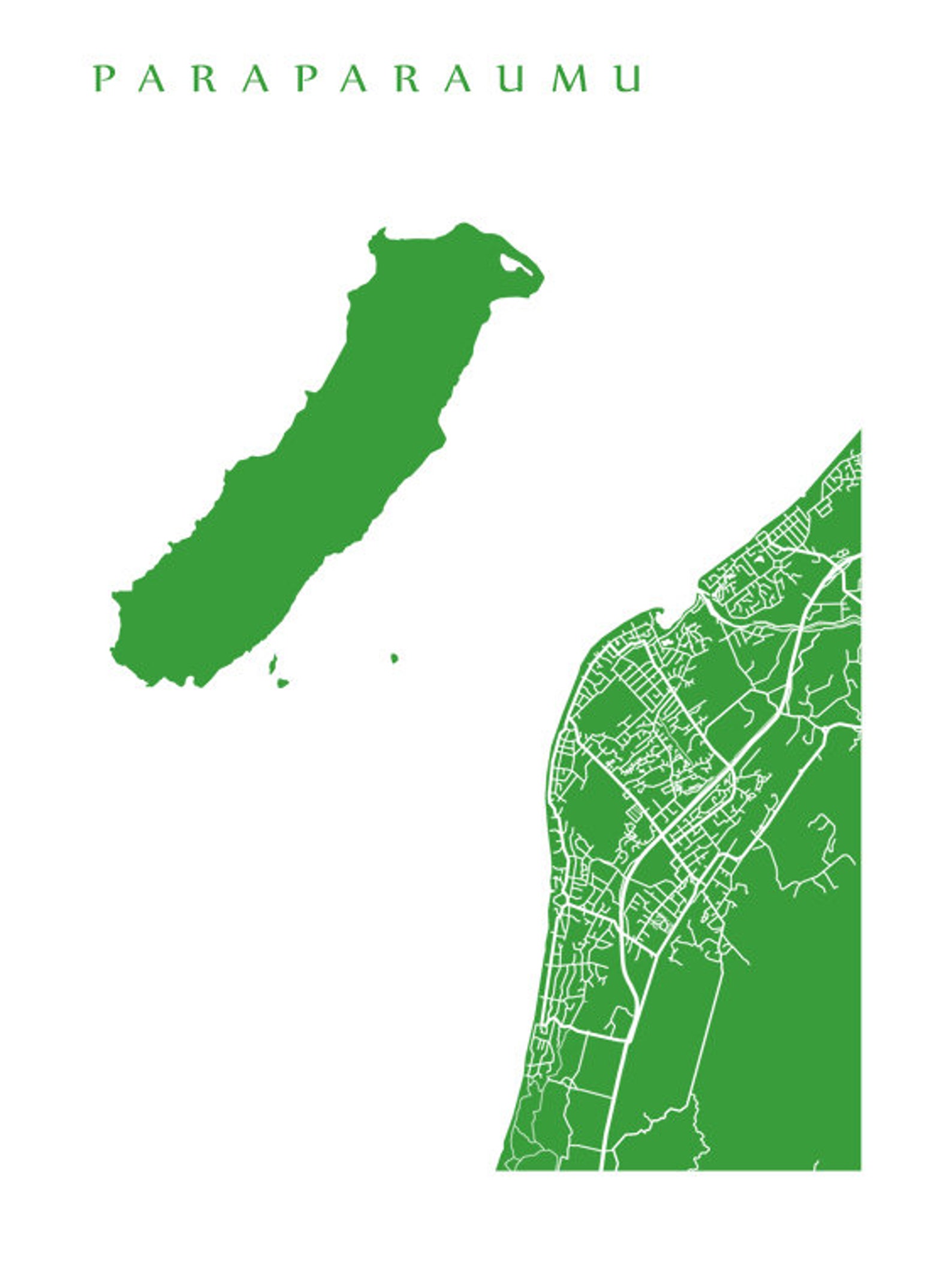 Paraparaumu New Zealand Map Raumati Beach & Kapiti Island - Etsy Canada