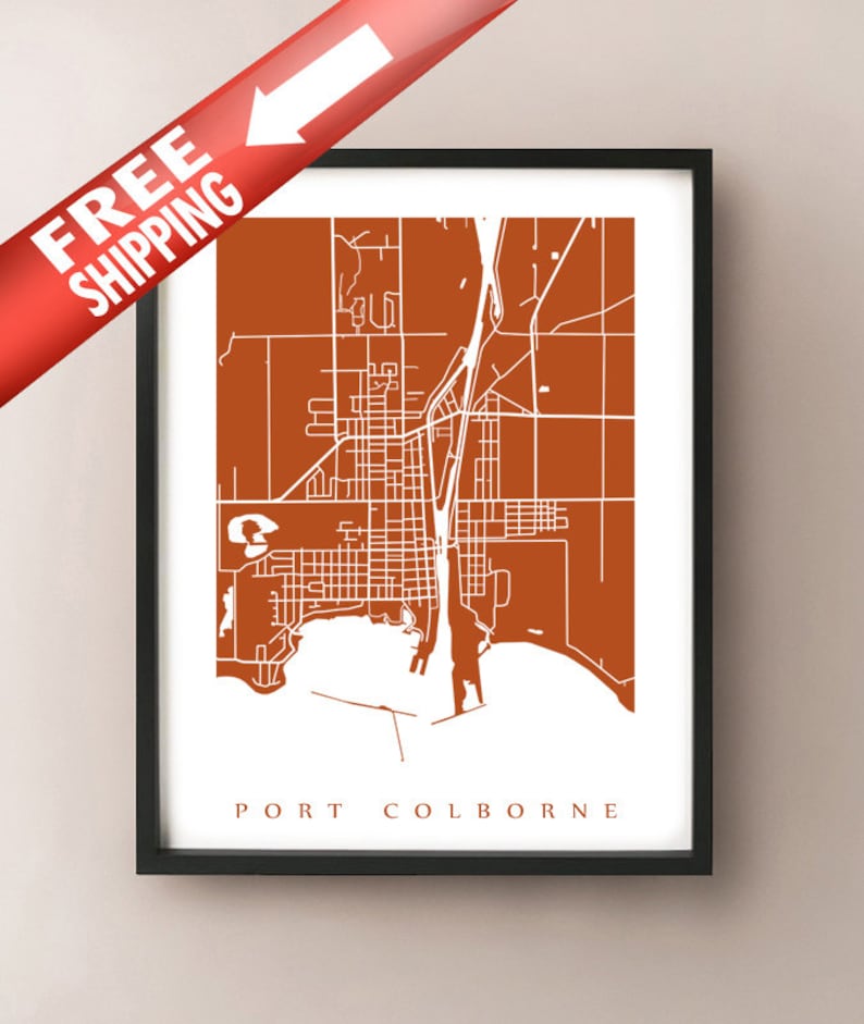 Port Colborne, ON Map - Canada Wall Art - Ontario - Niagara Region - Etsy