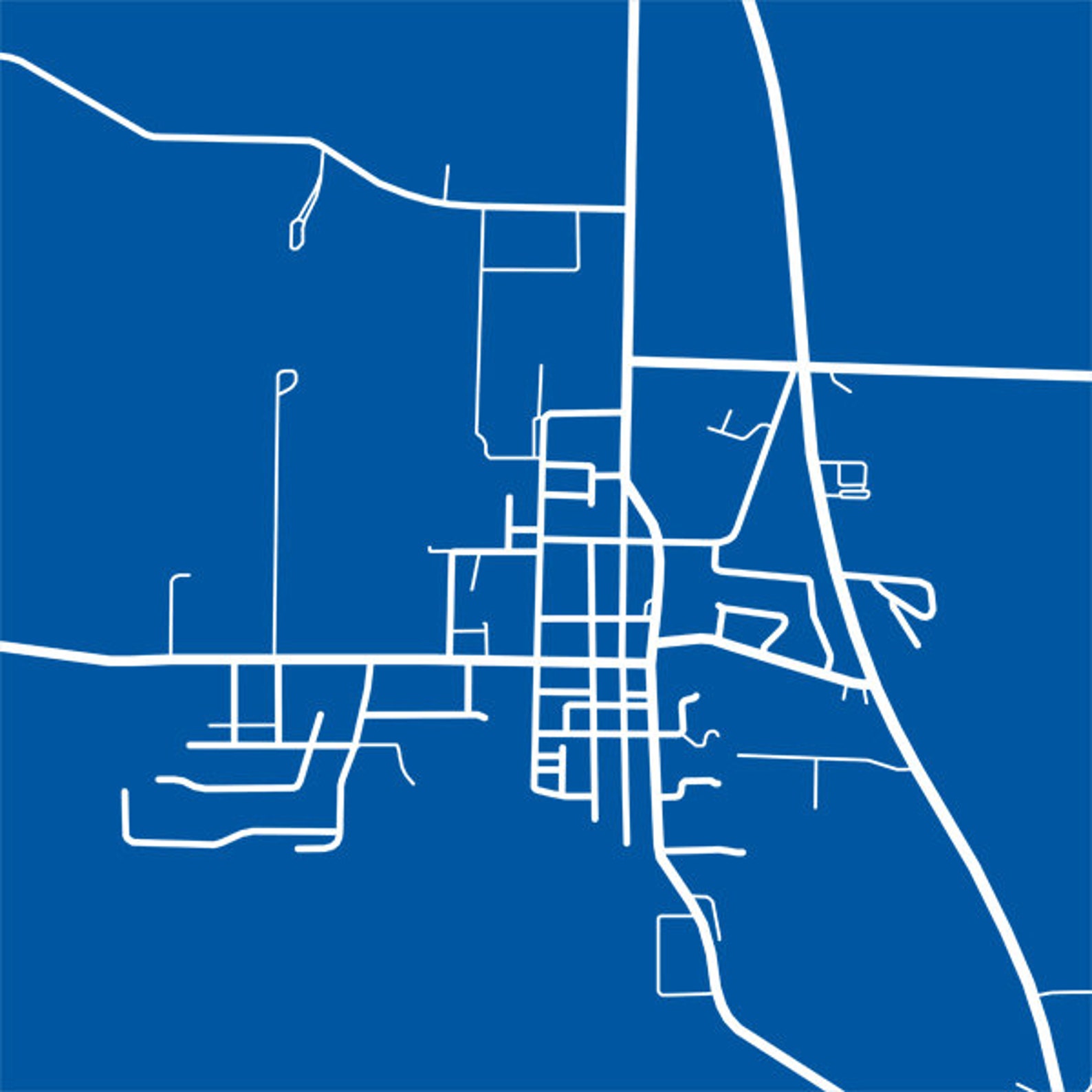 Blue Ridge TX Map Print Affiche texas | Etsy
