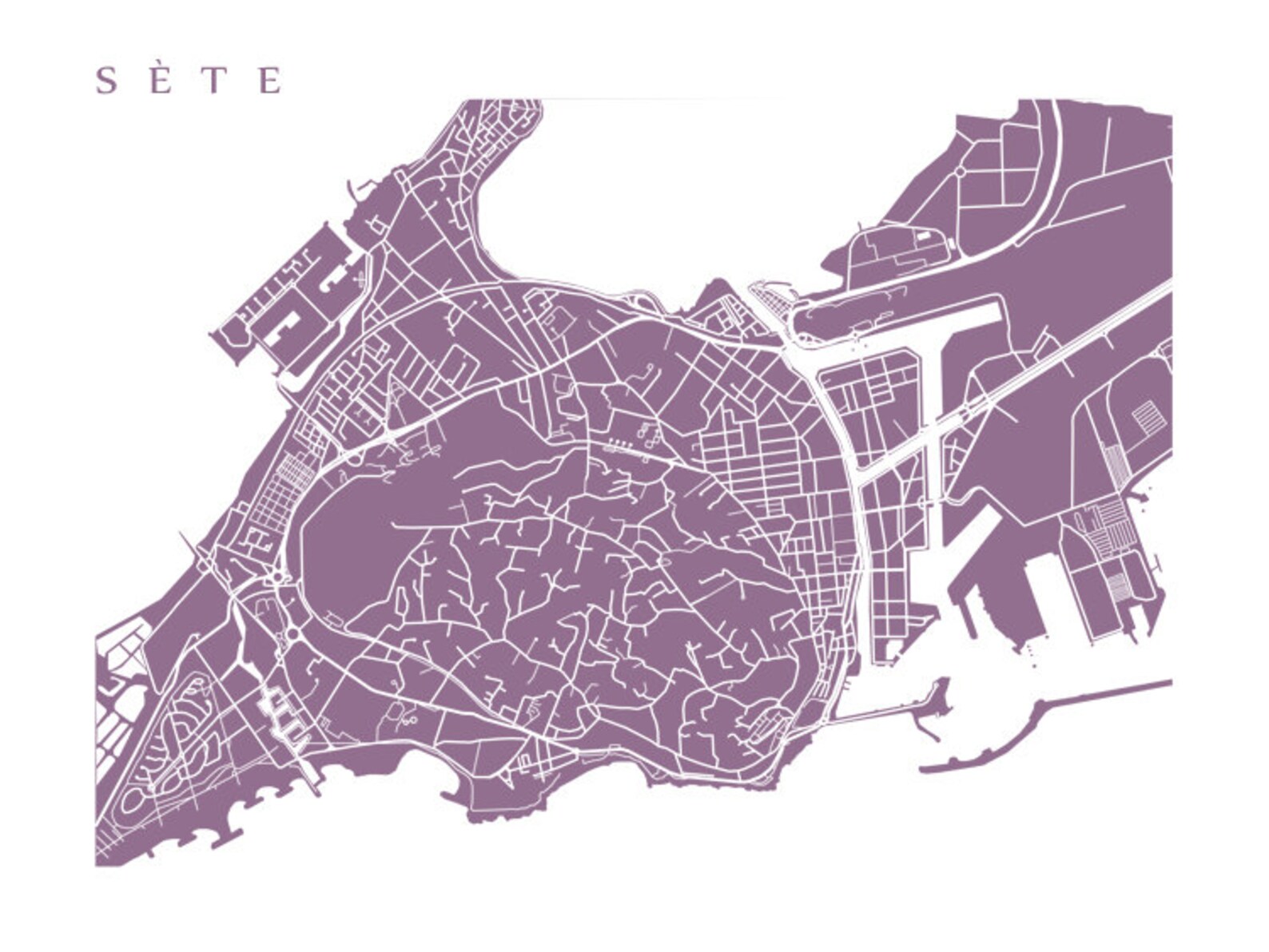 Sete Map Print France Art Poster Choose Your Color and - Etsy