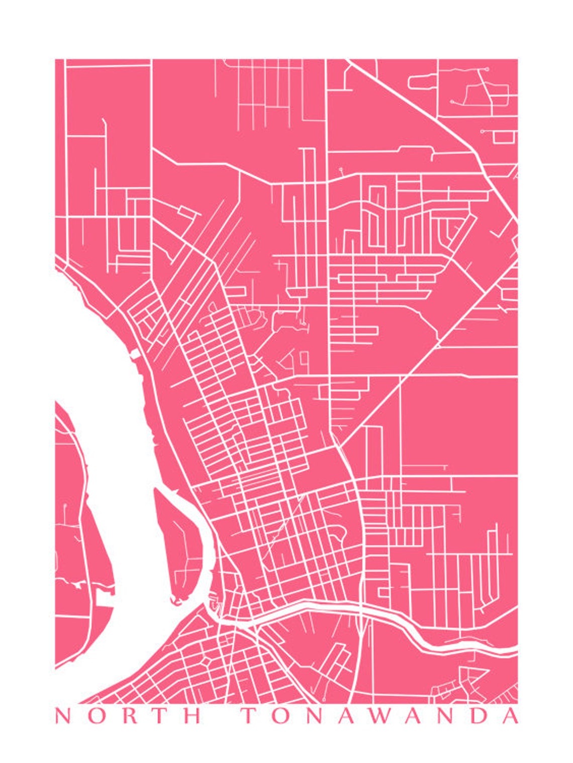 North Tonawanda NY Map Print Niagara / Buffalo New York - Etsy