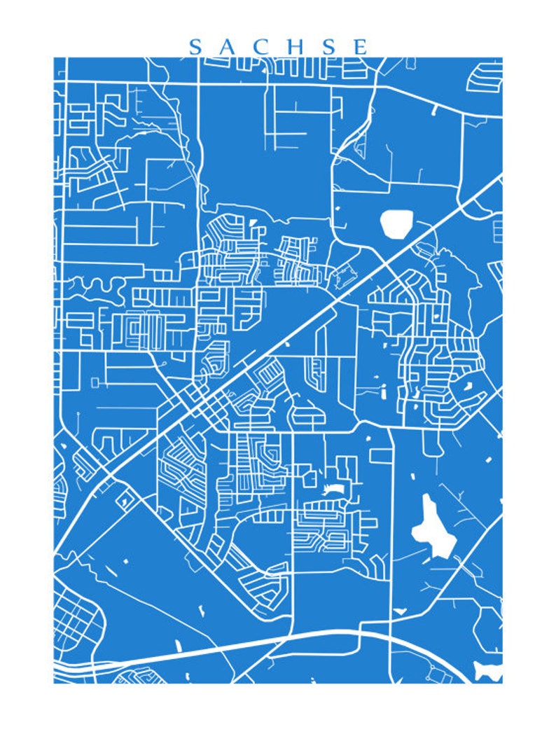 Sachse, TX Map Print - Dallas-fort Worth Texas Poster - Etsy