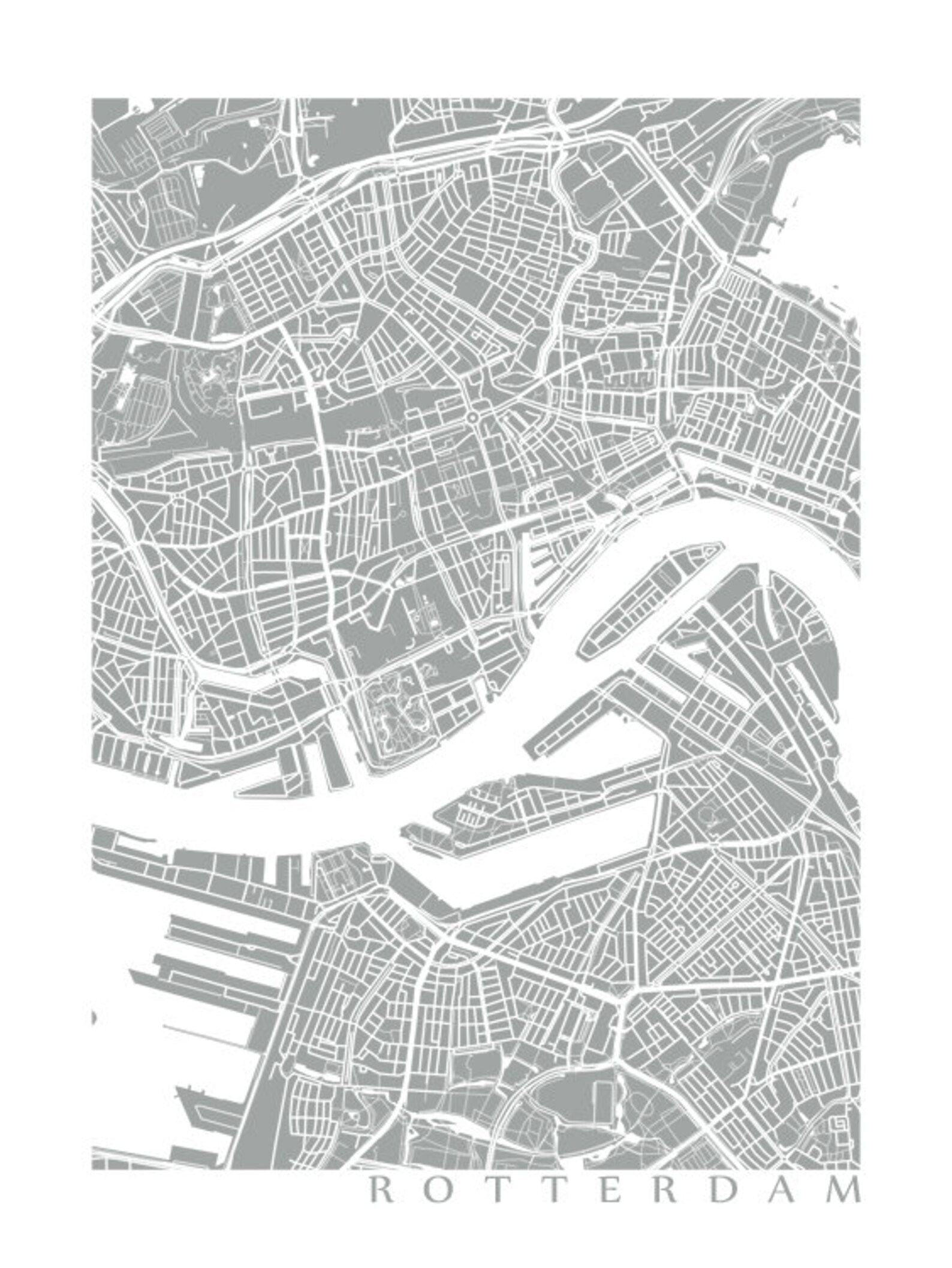 Rotterdam Map Art Poster Print Customize Your Map Choose - Etsy