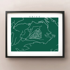 Erice, Sicily - Italy Map Print - Etsy