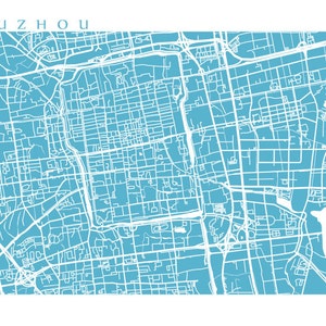 Suzhou Map Print - China Poster Art - 苏州 - Etsy