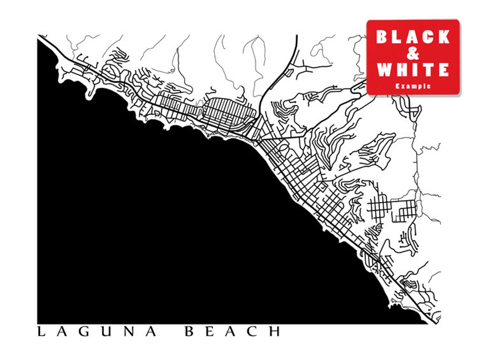 Laguna Beach Map Print - Etsy