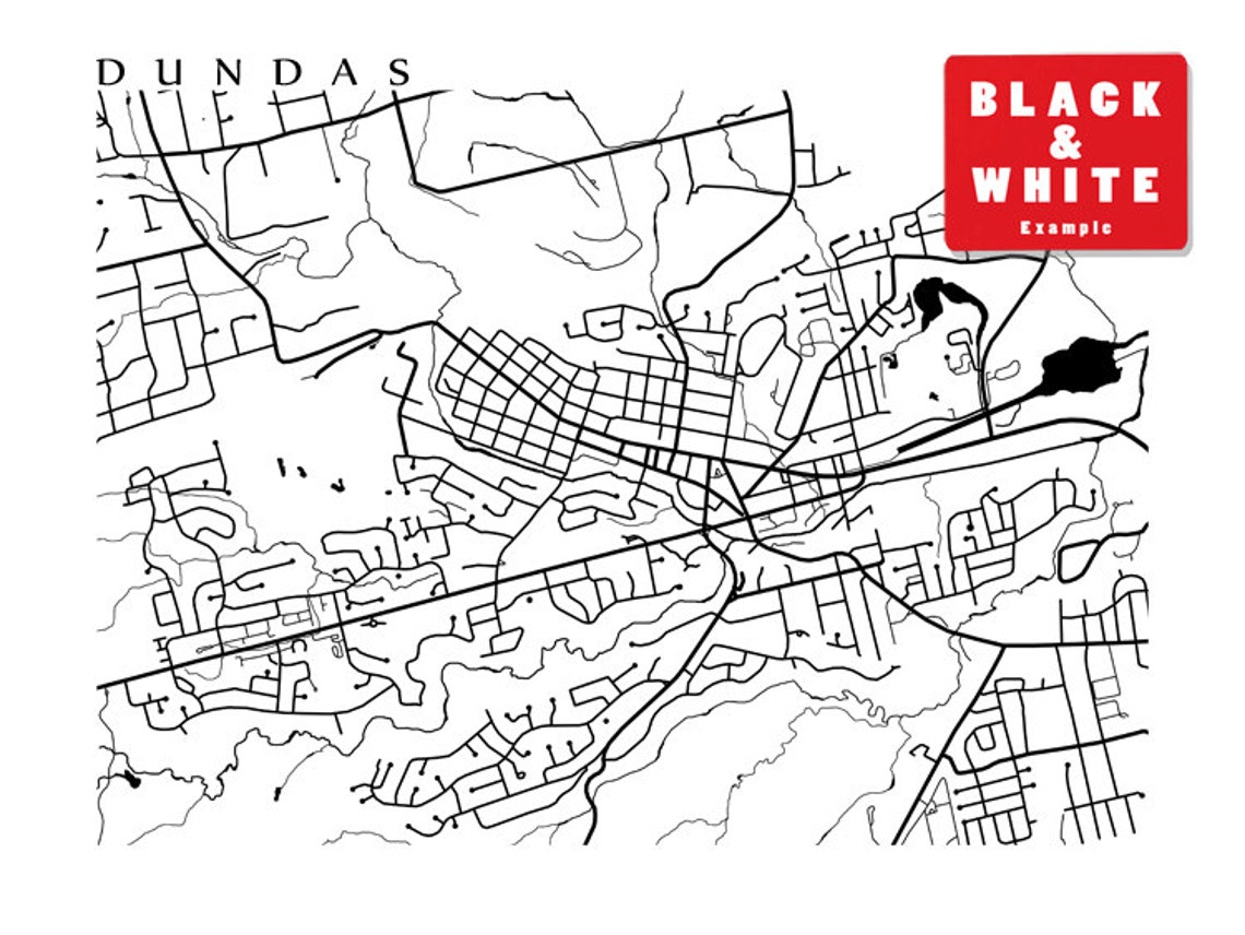 Dundas Map Hamilton Ontario Poster Art | Etsy