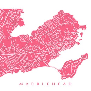 Marblehead Map Print - Massachusetts Art Poster - Etsy