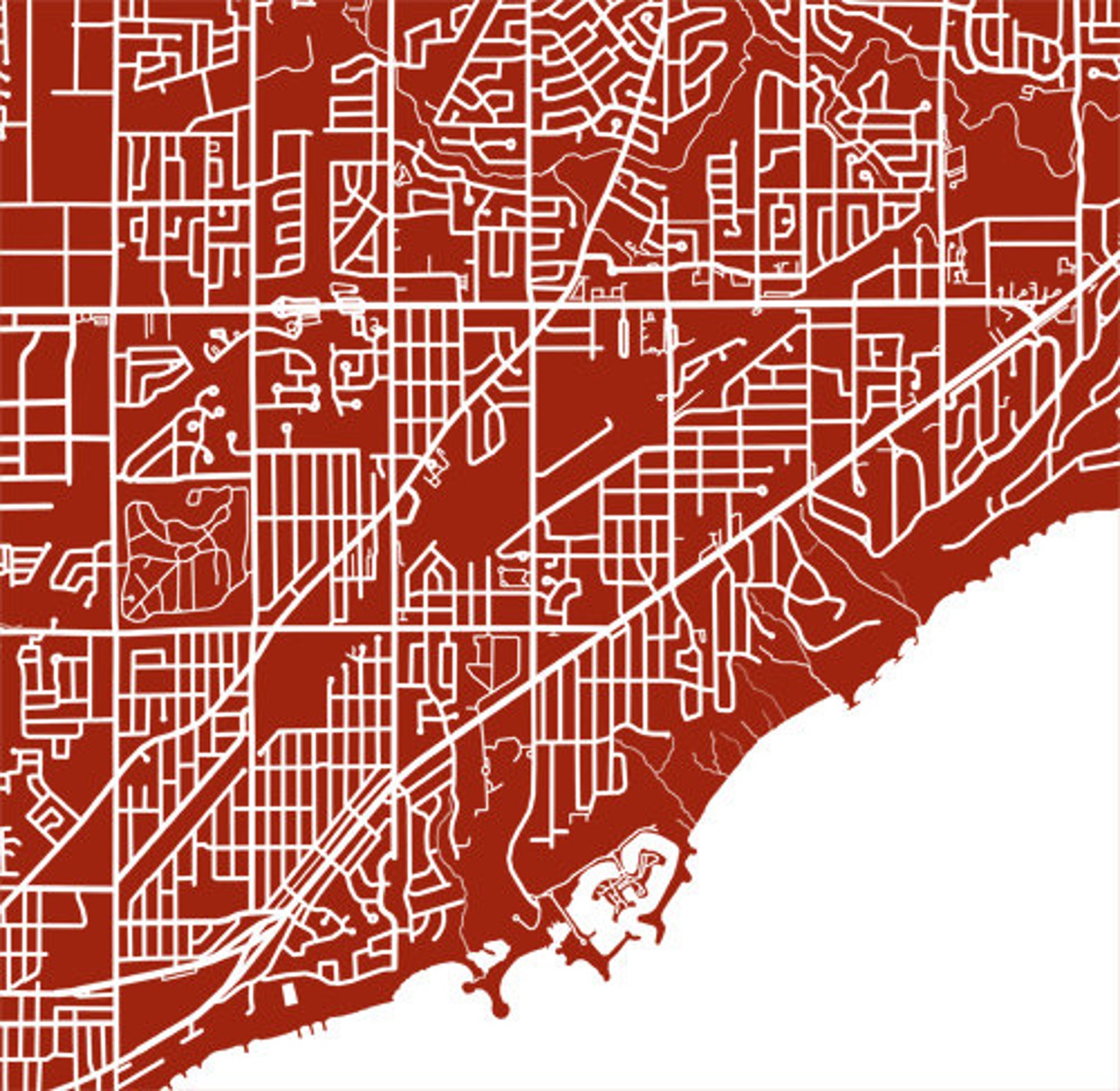 Scarborough Map Print Toronto Poster Art - Etsy Canada