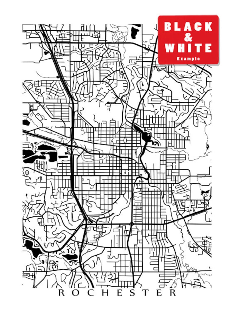 Rochester MN Map Print Minnesota Poster - Etsy