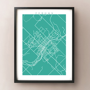 Fergus, Wellington County, Ontario Map Print - Etsy