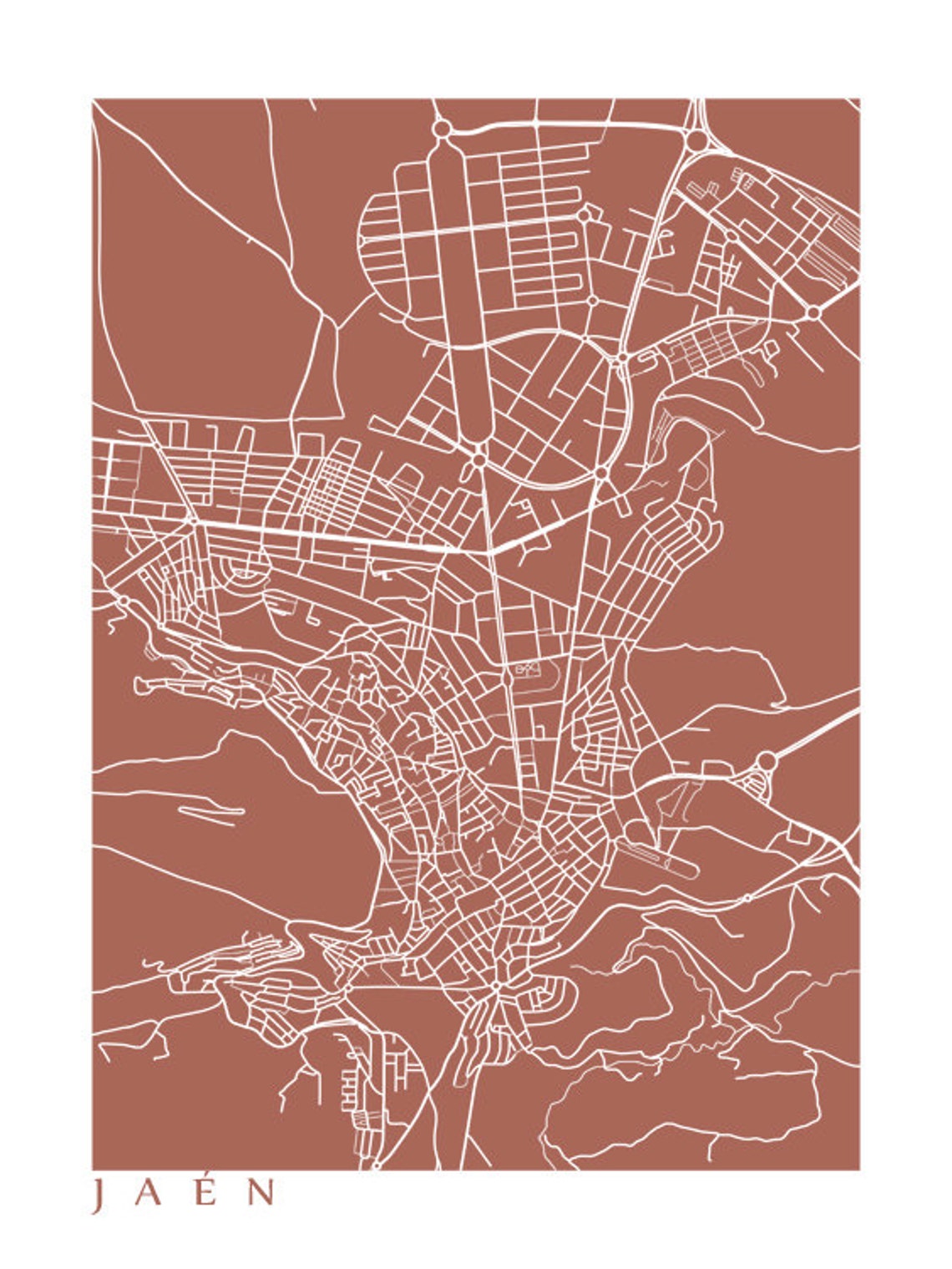 Jaen Map Jaén Spain Art Print | Etsy