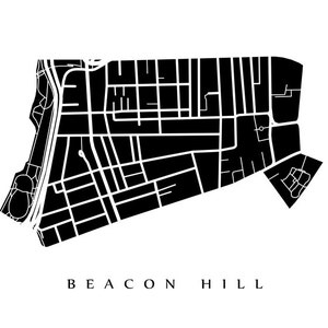 Beacon Hill Neighborhood Map Print - Boston, Massachusetts - Etsy