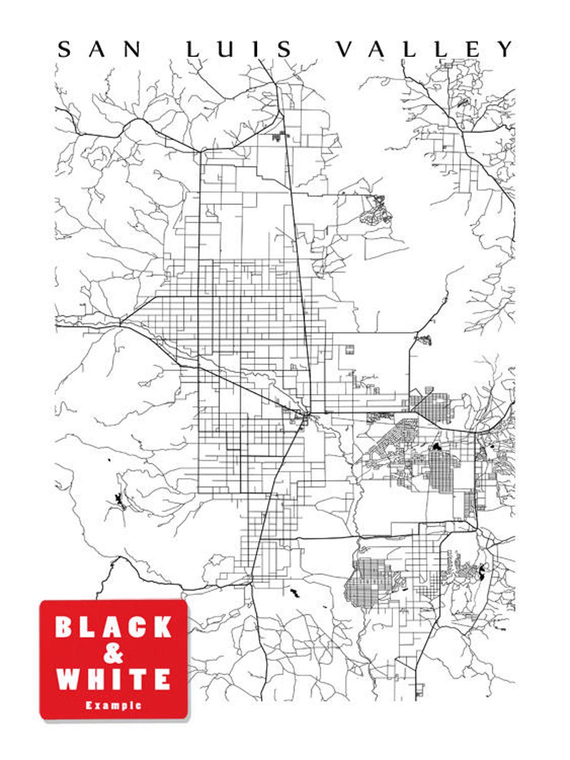 San Luis Valley Map Print Colorado Poster - Etsy UK