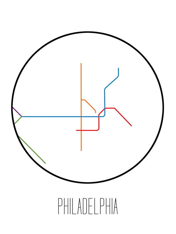 Philadelphia, Pennsylvania - Minimalist Metro Subway Art Print - SEPTA ...