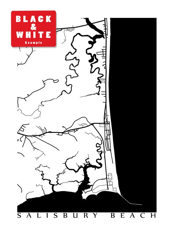 Salisbury Beach Massachusetts Map Print | Etsy