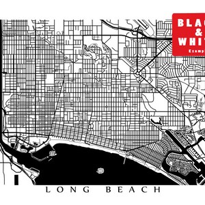 Long Beach Map - Etsy Canada