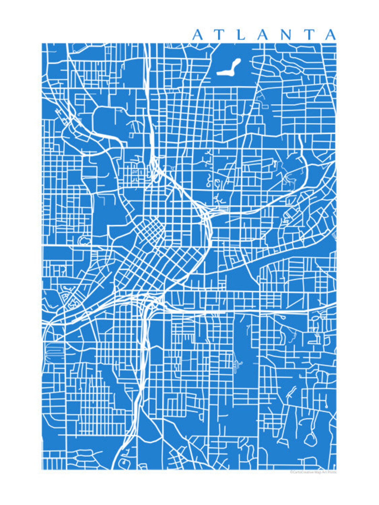 Atlanta Map Art - Etsy
