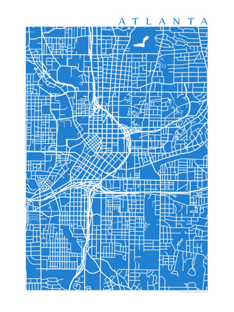Atlanta Map Art - Etsy