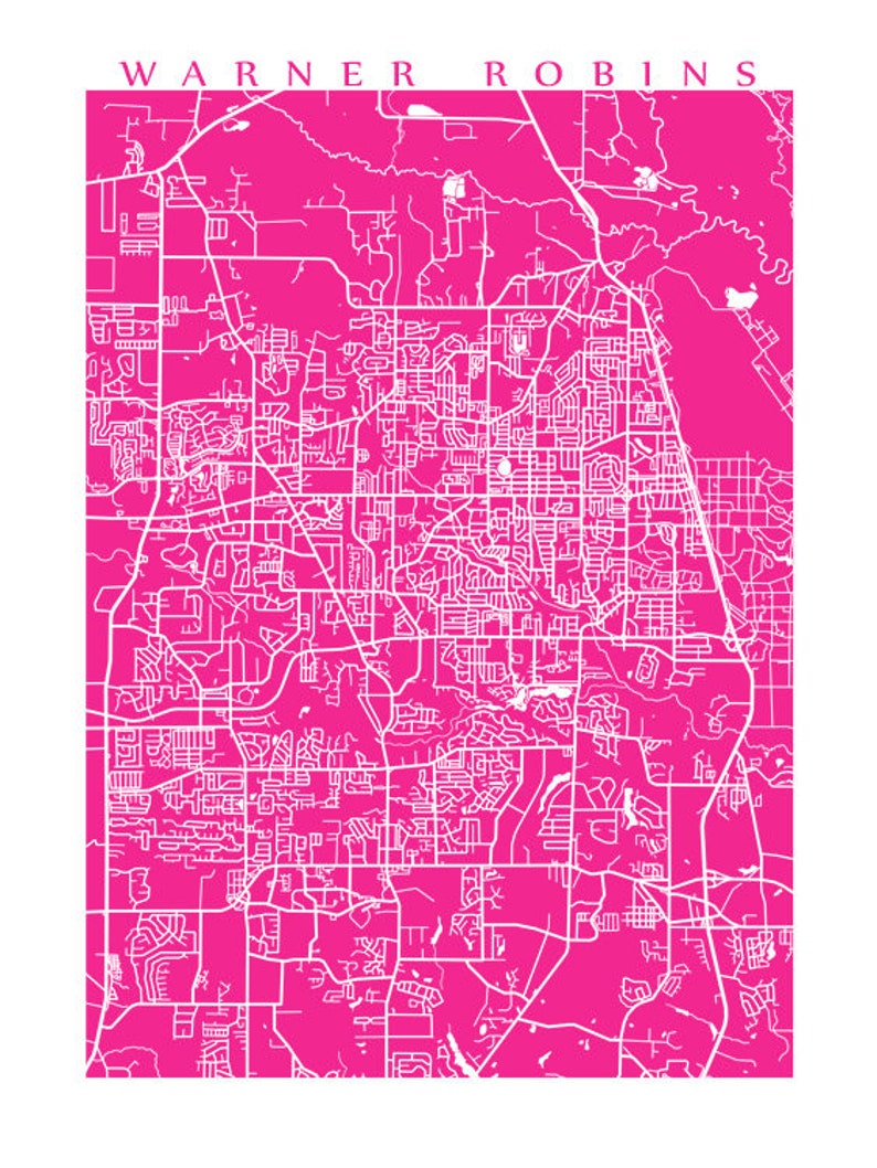 Warner Robins, GA Map Print - Georgia Poster Home Decor - Etsy