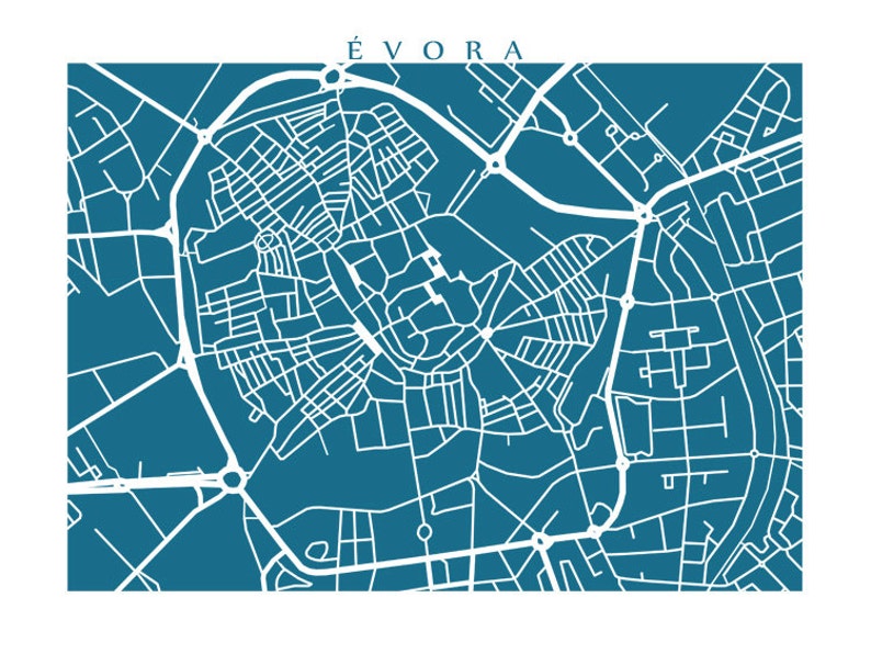 Évora Map Print - Portugal Art Poster - Etsy Canada