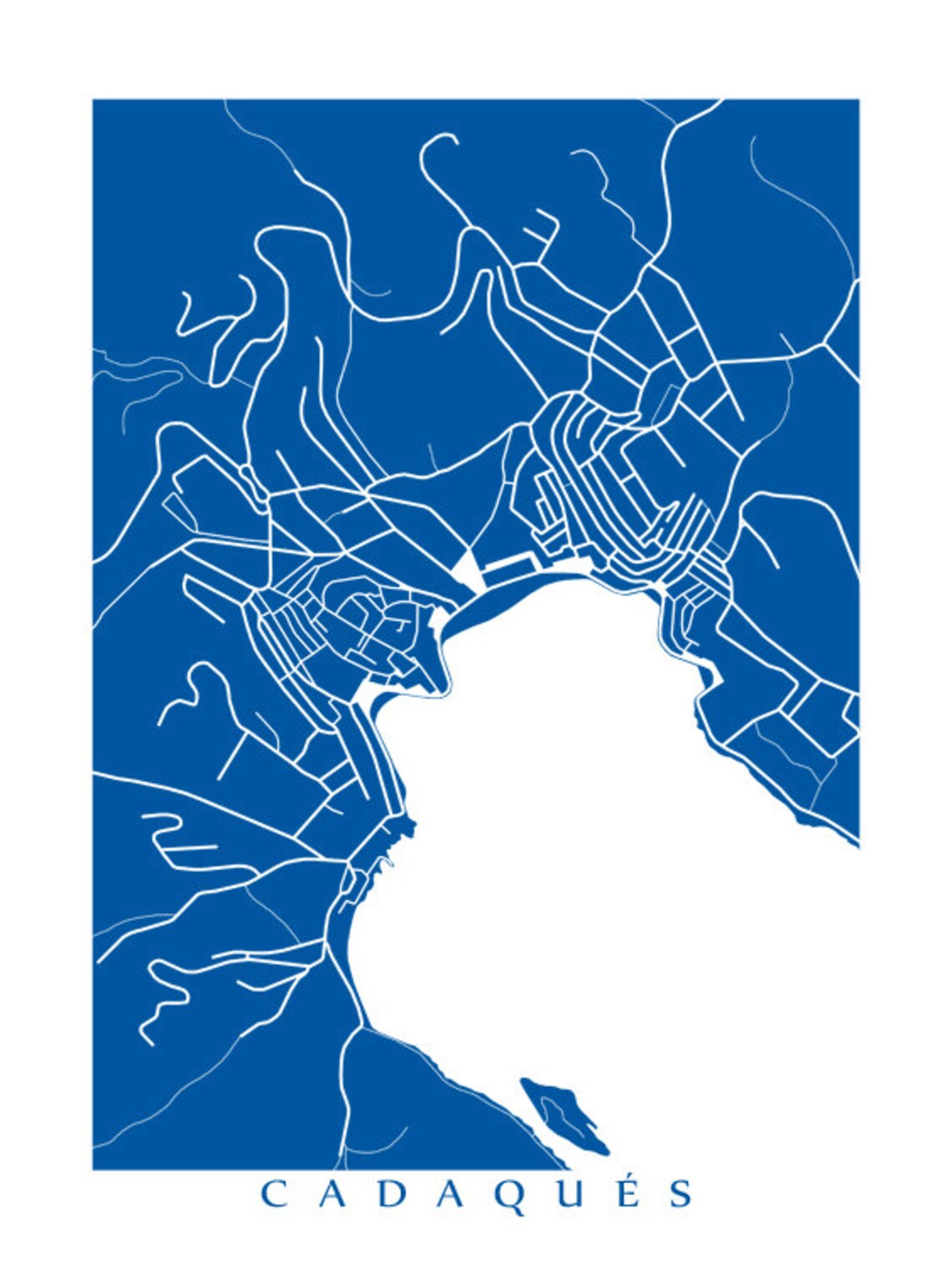 Cadaqués Map - Spain Art Print - Etsy