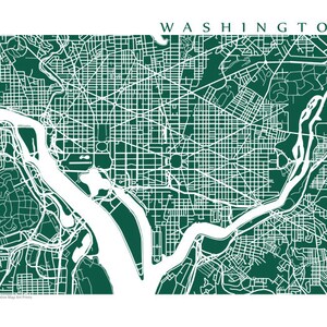 Washington DC Map Art - Etsy