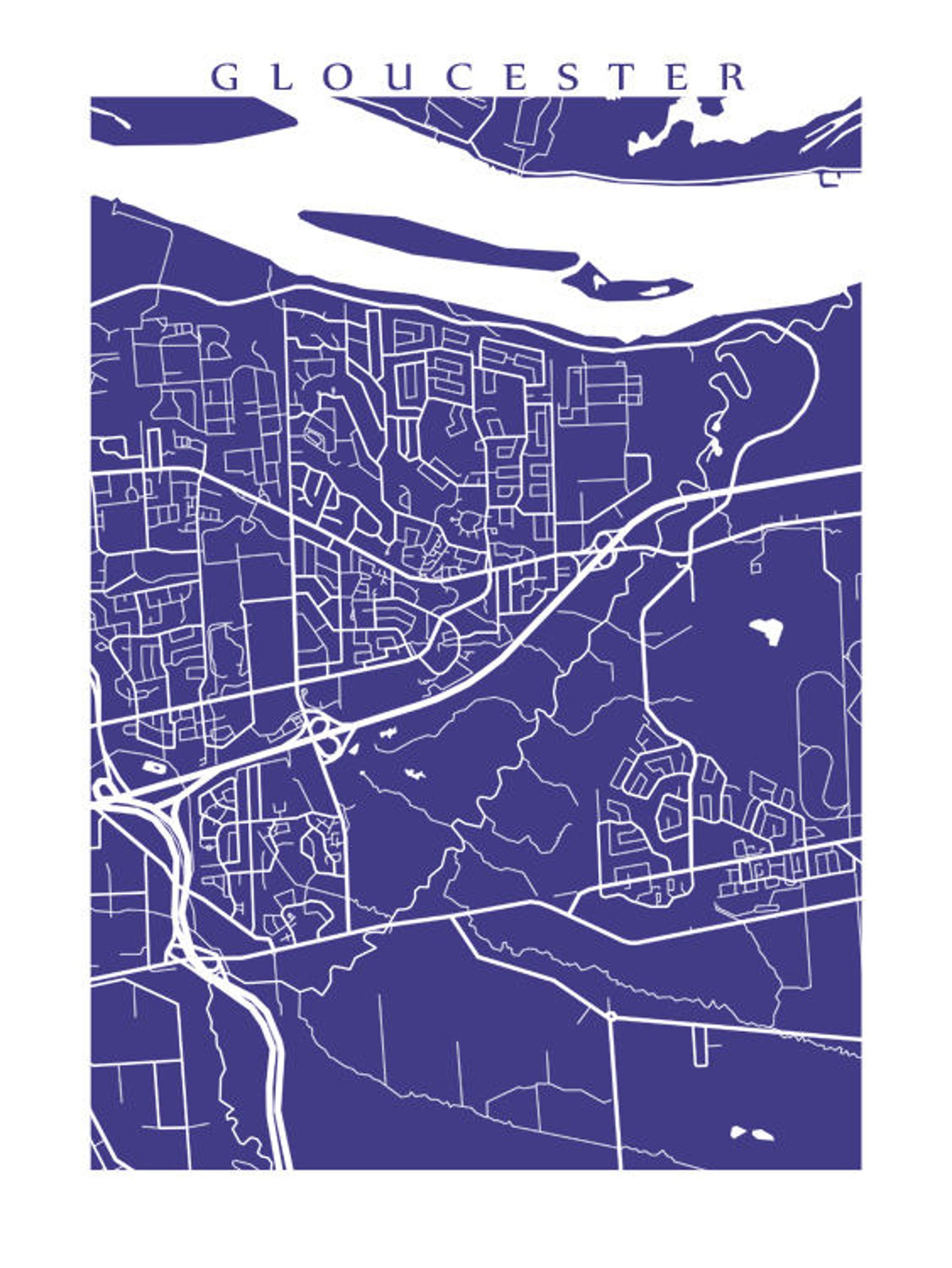 Gloucester Ottawa Map Art Canada Wall Art Ontario - Etsy