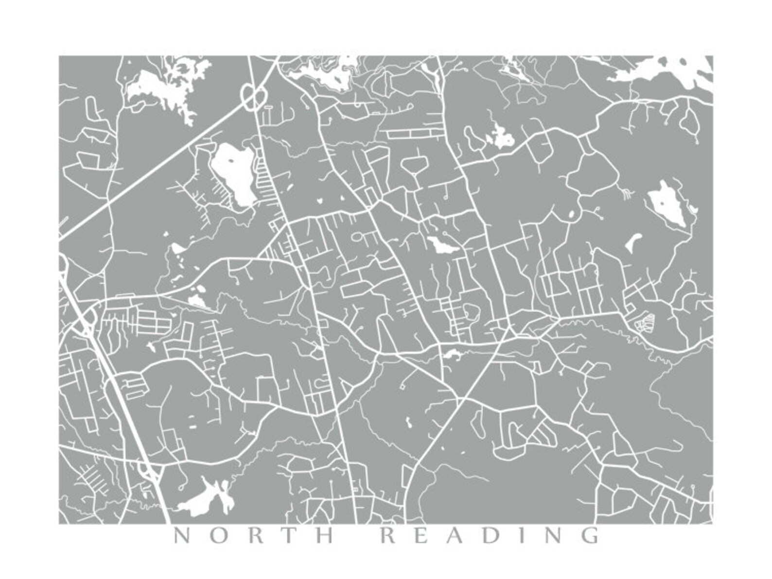 North Reading Massachusetts Map Print | Etsy